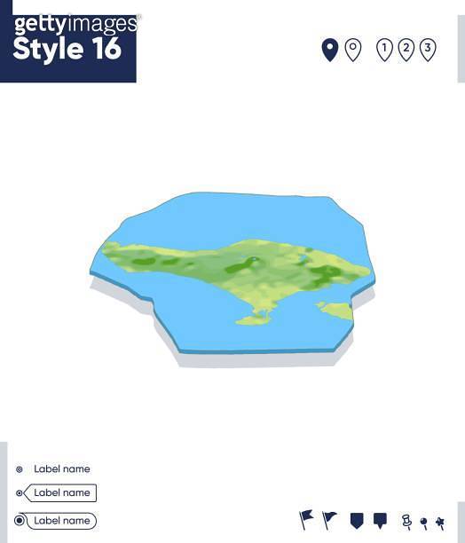 Bali, Indonesia - map with shaded relief, land cover, rivers, mountains ...