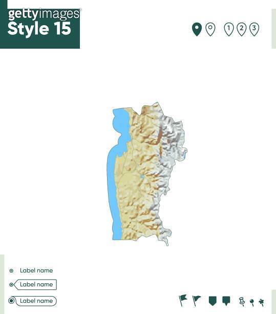 Coquimbo, Chile - map with shaded relief, land cover, rivers, lakes ...