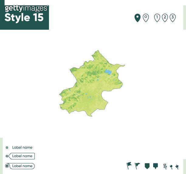 Beijing, China - map with shaded relief, land cover, rivers, lakes ...