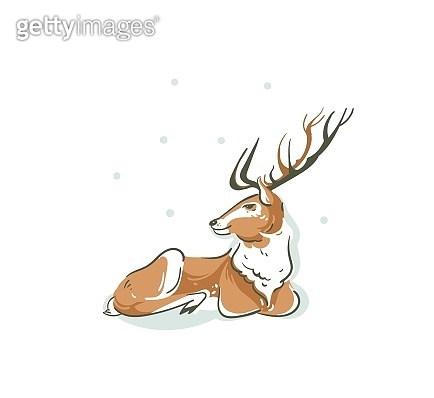 Hand drawn vector abstract fun Merry Christmas time cartoon ...