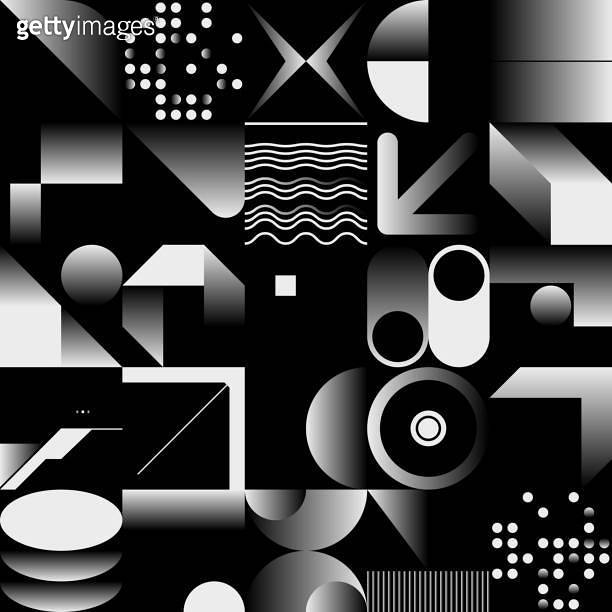 Monochrome Color Abstract Vector Pattern Design Made With Random ...