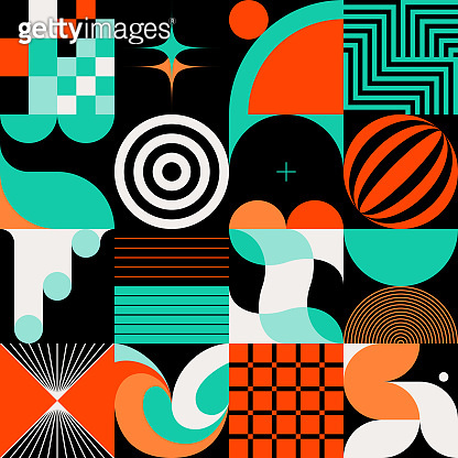 Digital Collage Graphics Pattern Made With Generative Art Elements And ...