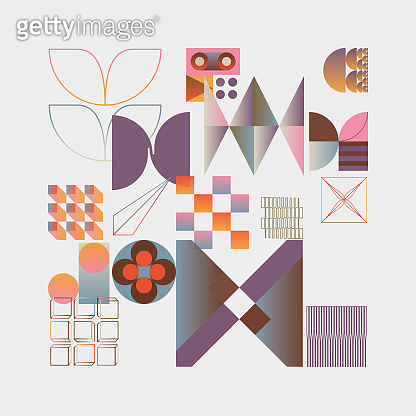 Digital Collage Graphics Pattern Made With Generative Art Elements And ...