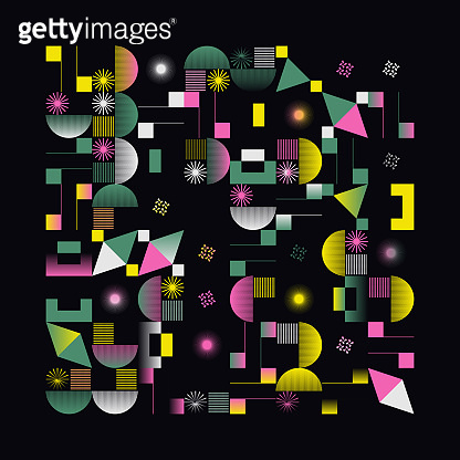 Digital Collage Graphics Pattern Made With Generative Art Elements And ...