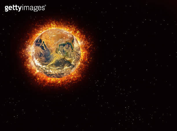 Our burning Earth: satellite view of the world surrounded by fire ...
