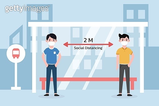 Social distancing. Space between people to avoid spreading COVID-19 ...