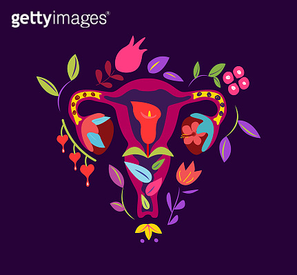 Beautiful Female Reproductive System,Flowers.Floral Feminine Gynecology ...