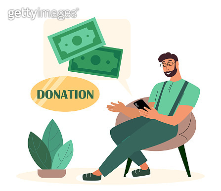 Contribution, Help to People in Need Concept.Man,Male Character Use ...