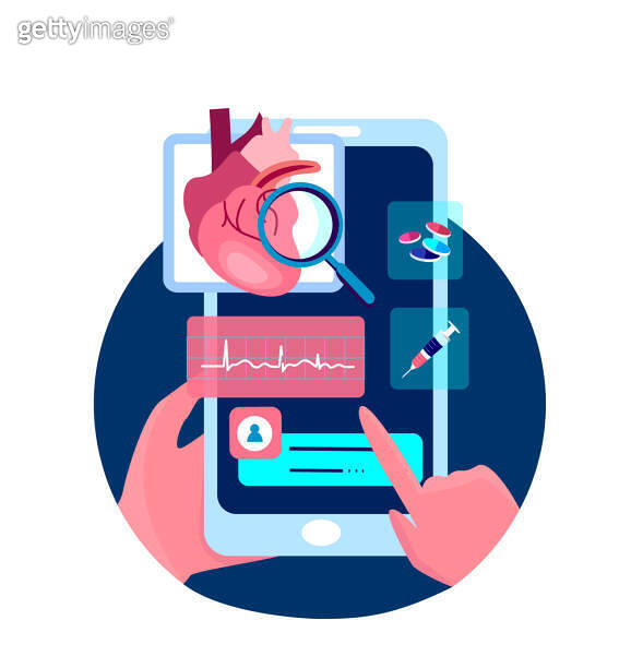 Cardiology Mobile Application.Heart Cardiogram, Fluorography ...