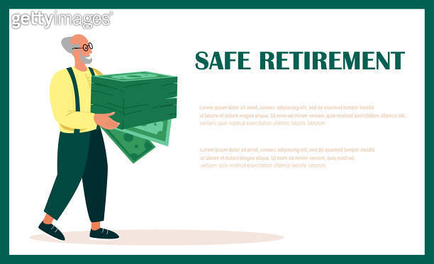 Pensioner Retired Old,Wealth,Retirement Concept LandingPage Banner ...
