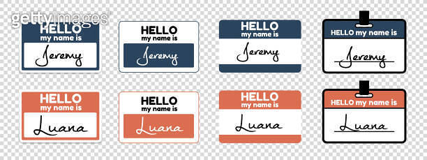 Name Badge, Paper Labels For Identification Students, Teacher And ...