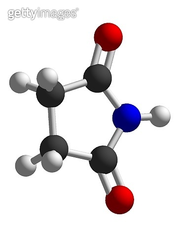 Succinimide 3d molecular structure isolated on white background ...