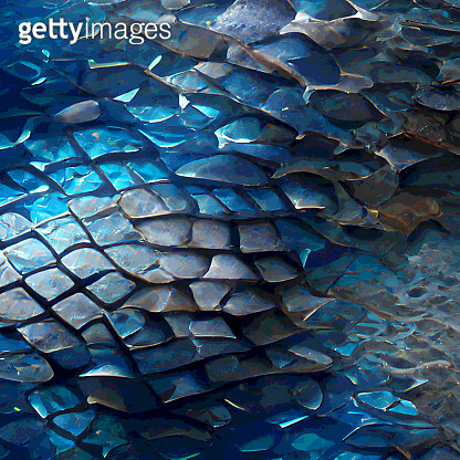 Blue fishscales background design. Scales of skin concept poster ...