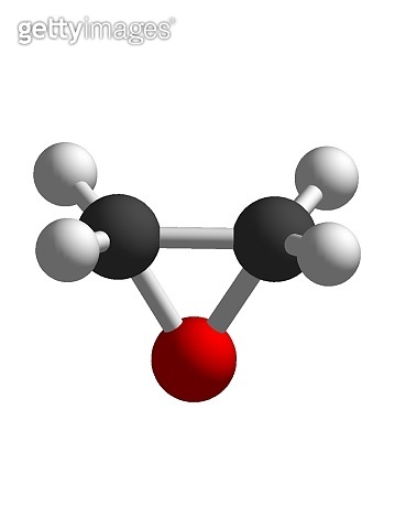 Ethylene oxide 3d molecular structure isolated on white background ...