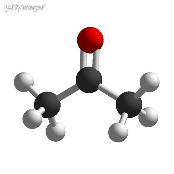 Acetone 3d molecular structure isolated on white background chemistry ...
