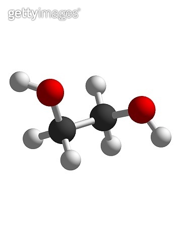 Ethylene glycol 3d molecular structure isolated on white background ...