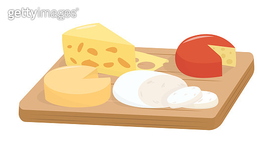 Set of yellow cheeses cartoon style. Vector illustration of delicious ...