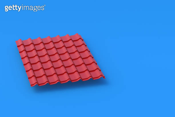 Metal roof tile. Contemporary roofing system. Building materials. Type ...