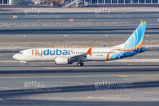 FlyDubai Boeing 737 MAX 8 airplane Dubai airport in the United Arab ...