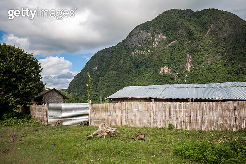 Urban Village in Meuang Feuang District of Vientiane Province, Laos ...