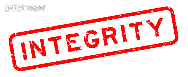 Grunge red integrity word square rubber seal stamp on white background 이미지 (1453483142) - 게티이미지뱅크