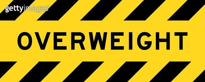 Yellow and black color with line striped label banner with word ...