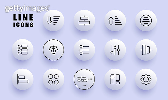 App Menu Set Icon Application Program Alignment Arrow Up And Down List Checkbox Adjust
