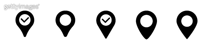 location icon set. Location pin for maps and navigation apps, red ...