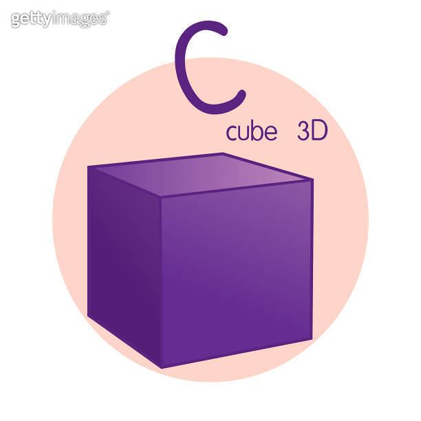 Vector illustration of Cube with alphabet letter C Upper case or ...