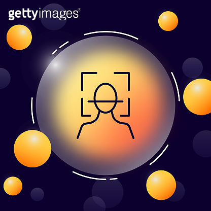 Face id line icon. Appearance, intercom, face verification ...