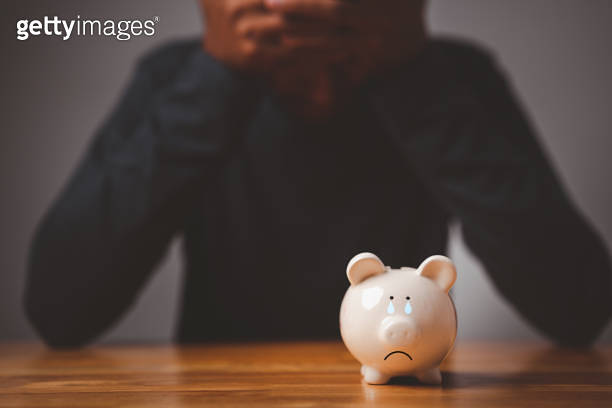 Stressed financial problems, Problem business man, No savings empty ...