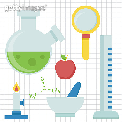 Testing equipments set for science experiments or measuring 이미지 ...