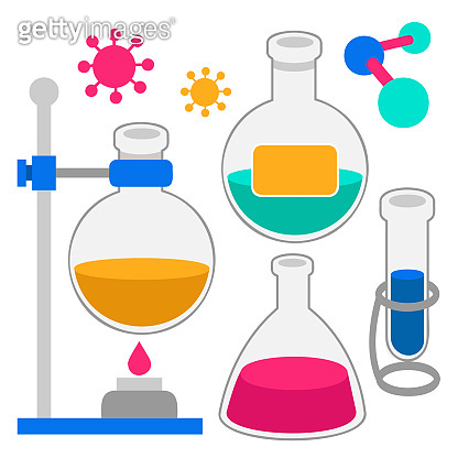 Testing equipments set for science experiments or measuring 이미지 ...