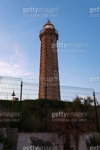 The lighthouse at Estepona in Spain known as Punta Doncella. 이미지 ...