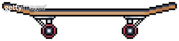 Pixel art skateboard icon for 8bit game (1373968876) - 게티이미지뱅크