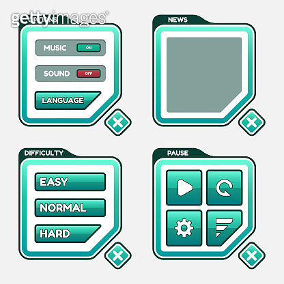 Vector game template gui kit. Interface Level selection multi stage ...