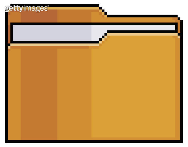 Pixel art document folder icon for 8bit game 이미지 (1372184419) - 게티이미지뱅크