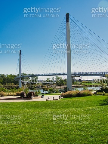 Bob Kerrey Pedestrian Bridge in Omaha, Nebraska connecting to Council ...