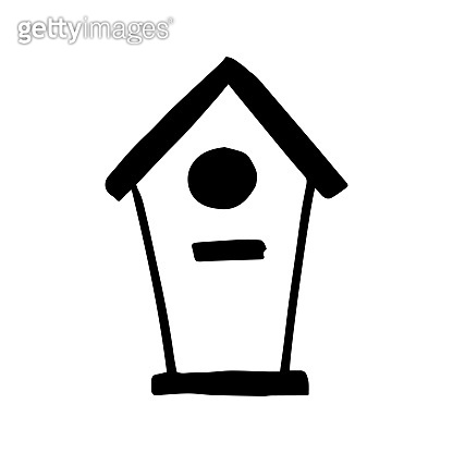 Hand drawn nesting boxes doodle. Birdhouse in sketch style. Vector ...