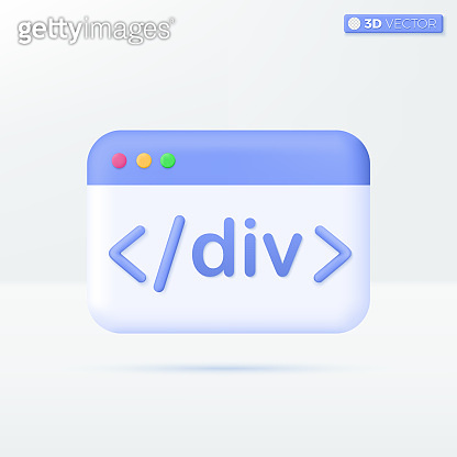 Web page Development icon symbols. Coding language, Programming, Software concept. 3D vector ...