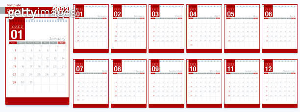 Calendar 2023 templates. 12 months, Simple monthly vertical calendar ...