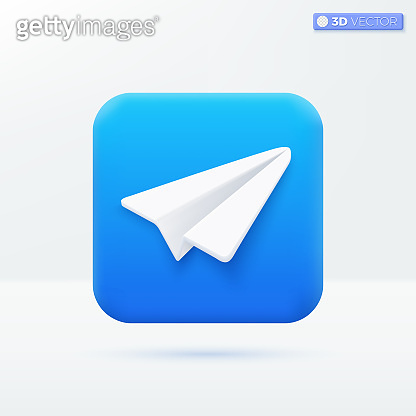 Telegram app icon symbols. Telegrams popular instant messengers, Paper ...