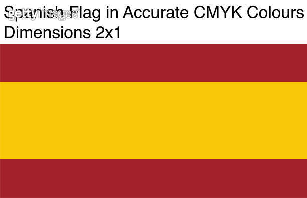 Spanish Flag in Accurate CMYK Colors (Dimensions 2x1) 이미지 (1383226728 ...