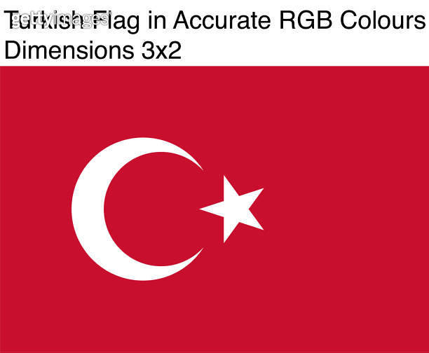 Turkish Flag in Accurate RGB Colors (Dimensions 3x2) 이미지 (1452862252 ...
