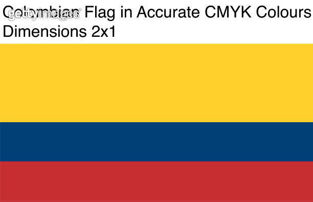 Colombian Flag in Accurate CMYK Colors (Dimensions 2x1) 이미지 (1366567240 ...