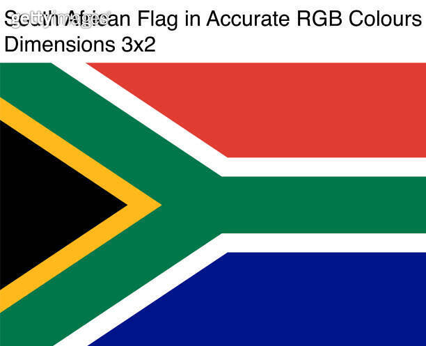 South African Flag in Accurate RGB Colors (Dimensions 3x2) 이미지 ...