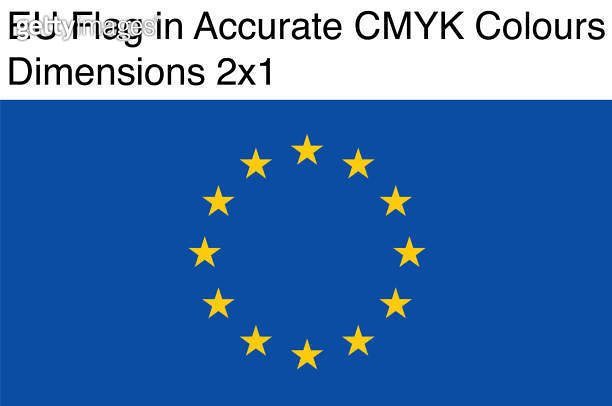 European Union Flag in Accurate CMYK Colors (Dimensions 2x1 ...
