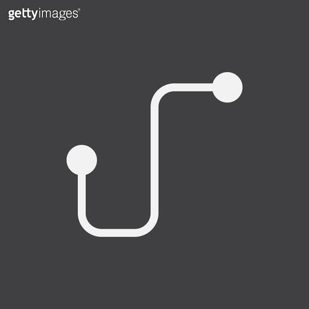 Tracking symbol. Line or Path icon. Route your track symbol with line ...