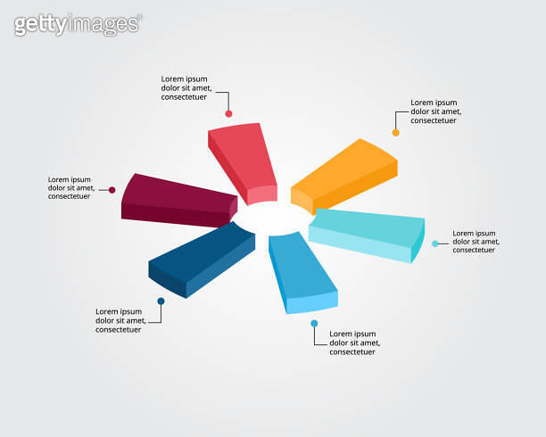 square chart template for infographic for presentation for 6 element ...