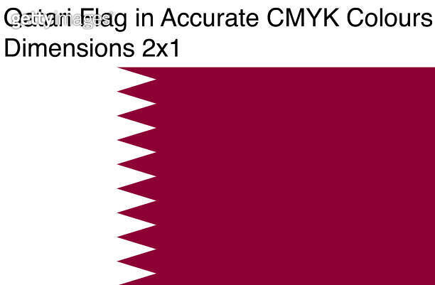 Qatari Flag in Accurate CMYK Colors (Dimensions 2x1) (1373204407) 일러스트 ...